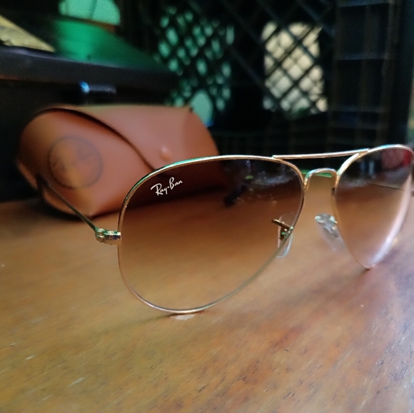 Ray-Ban | Accessories | Rayban Gold Aviator Sunglasses Rb325 | Poshmark